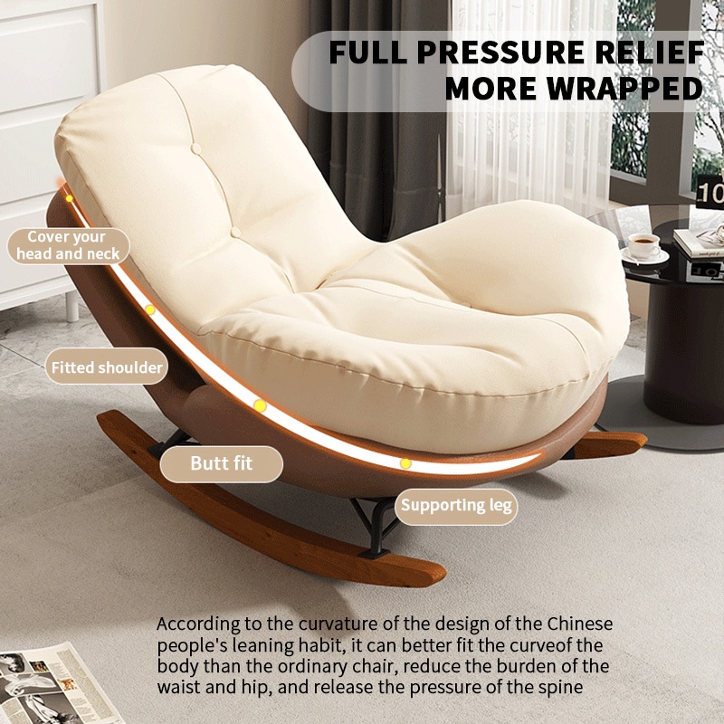 Modern Upholstered Rocking Chair - Tufted Seat and Metal Legs Stylish ...
