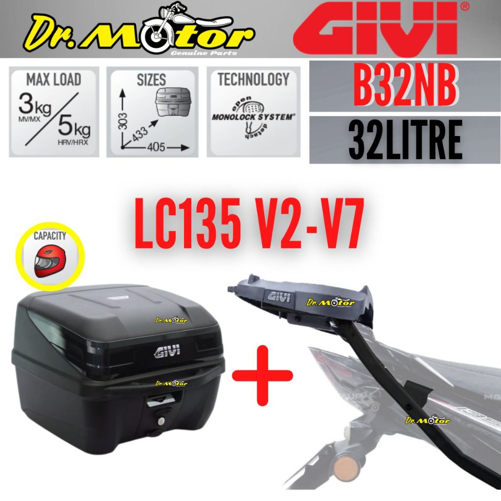 YAMAHA LC135 V2 V3 V4 V5 V6 V7 LC 135 GIVI ZR(S) HEAVY DUTY MONORACK ...