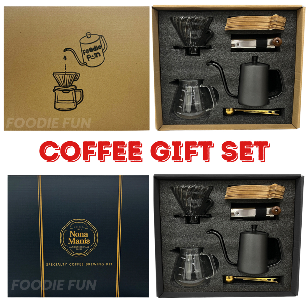 Coffee Gift Set grinder kettle spoon filter for friends/family Kopi set ...