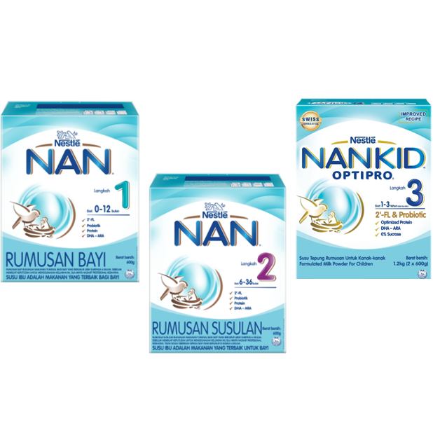 Nestle NAN Step 1/ Step 2 (600g)/ NANKID OPTIPRO Step 3 (2x600g ...