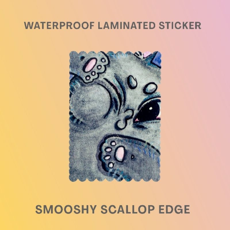 Smooshy SMOOSH! Scallop-edged Waterproof Laminated Diecut Sticker ...