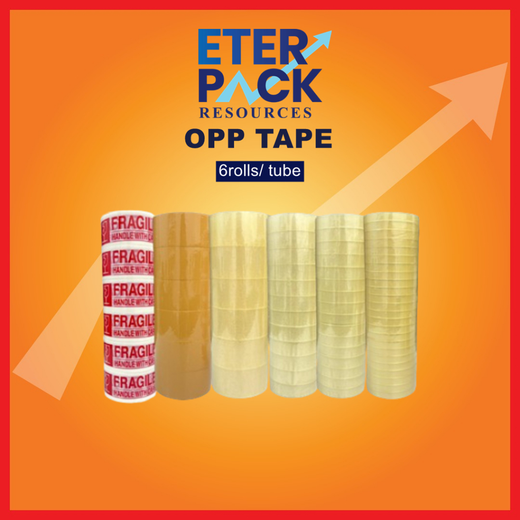 ETER TUBE Opp Tape Clear / Brown / Fragile Tape 12mm / 18mm / 24mm ...