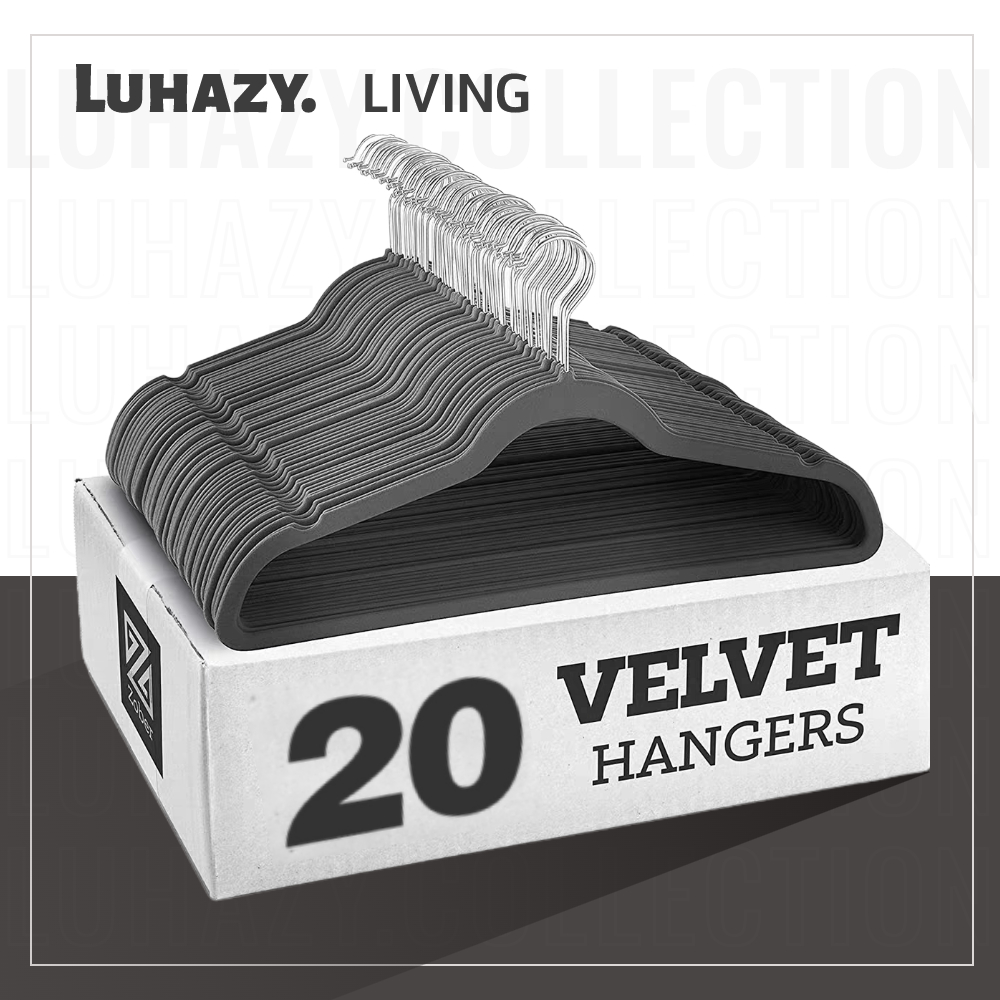 50PCS Premium Velvet Hanger Non-slip Hanger Baju Penyangkut Baju ...