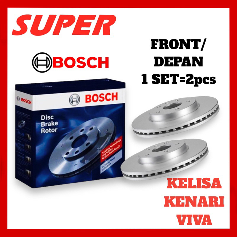 PERODUA KELISA、KENARI、VIVA BOSCH FRONT/DEPAN DISC BRAKE/DISC ROTOR DB9888 1 set=2pcs | Shopee ...
