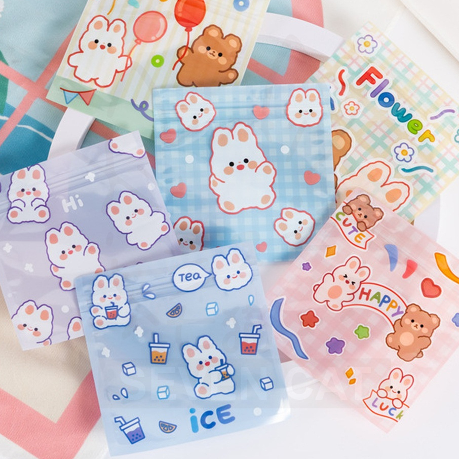UMI Korean Bear Cartoon Ziplock Bag Zipper Resealable Sealed Snack Bag ...