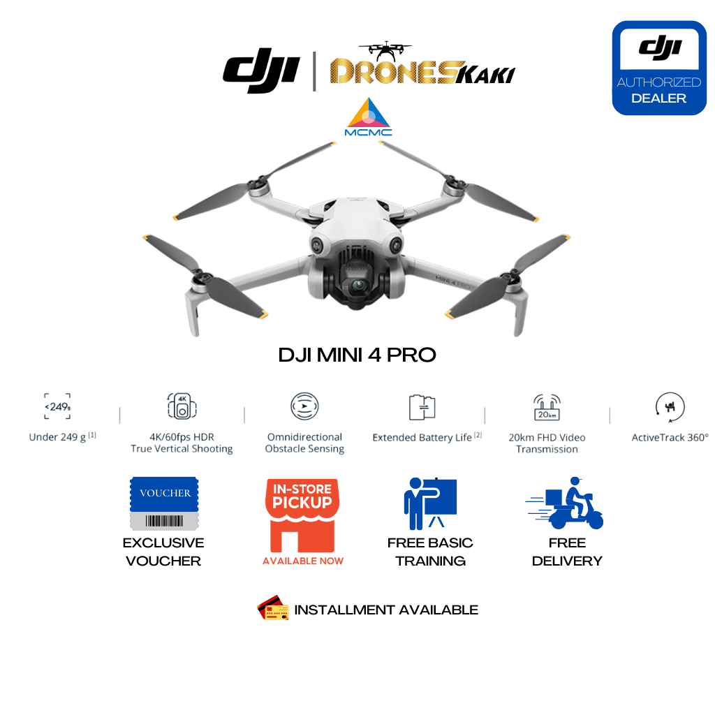 DJI Mini 4 Pro - Malaysia Set with MCMC Sirim Certified, Advanced Mini Camera Drone | Shopee ...