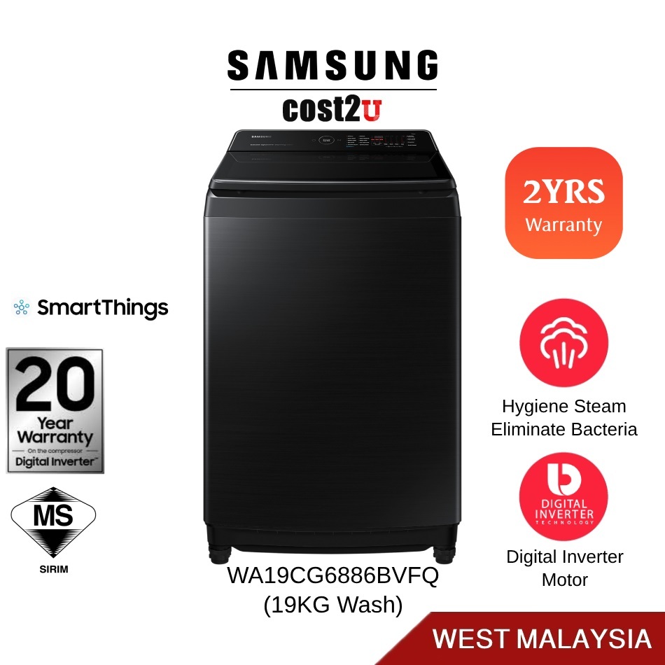 Samsung 19kg Inverter WiFi Top Load Washing Machine | WA19CG6886BVFQ ...