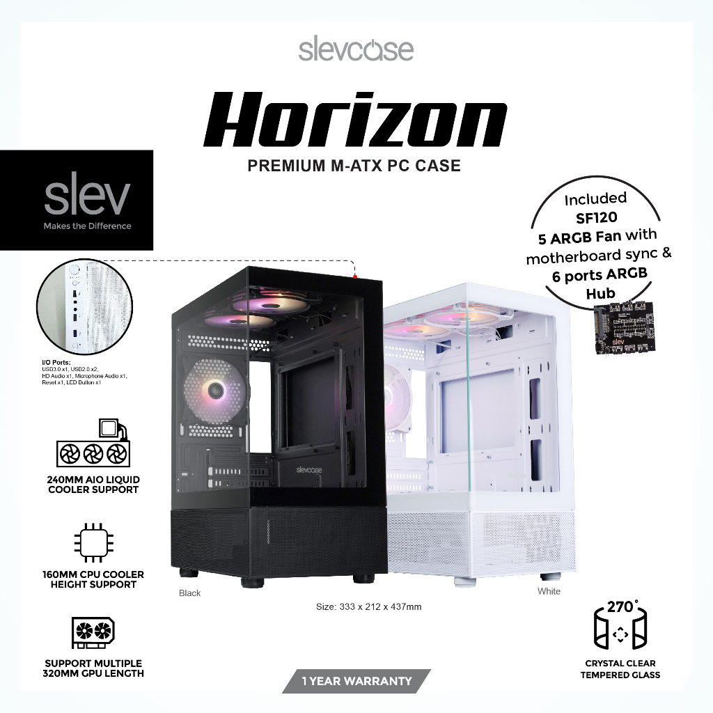 Slevcase Horizon Micro ATX Casing | Shopee Malaysia