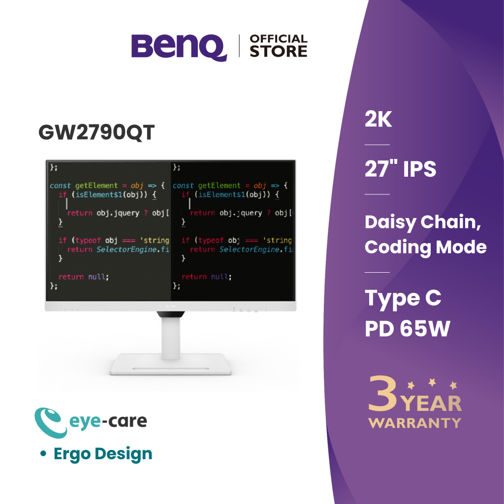 BenQ GW2790QT Home and Office Monitor (27"/IPS/75Hz/HDMI v1.4/Height ...
