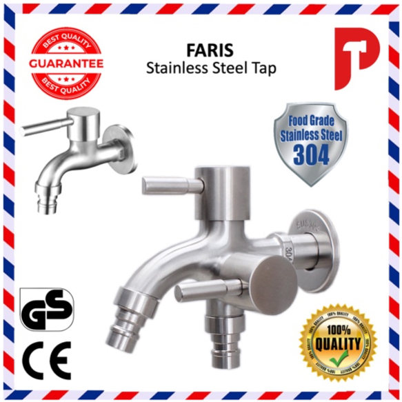 Stainless Steel 2 Ways Water Tap 🔥 Ready Stocks 🔥 (Single Head /Double ...