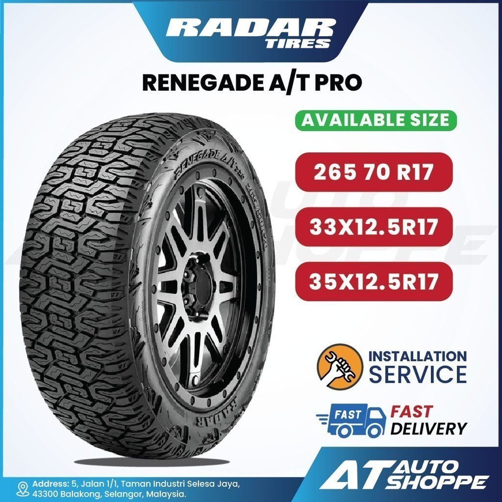 Radar Renegade AT Pro 17" Tyre 265 70 33 35 12.5 R17 4X4 4WD (1 Tire ...