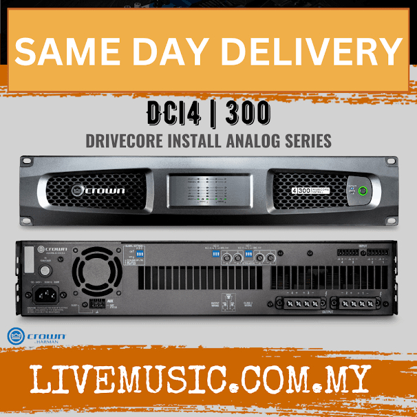 Crown DCi 4|300 Four-channel, 300W @ 4Ω Analog Power Amplifier, 70V ...