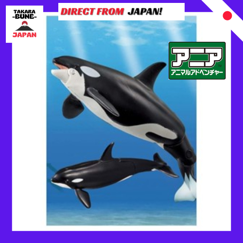 Takara Tomy Ania AL-08 Orca Parent and Child (Floating in Water Ver ...