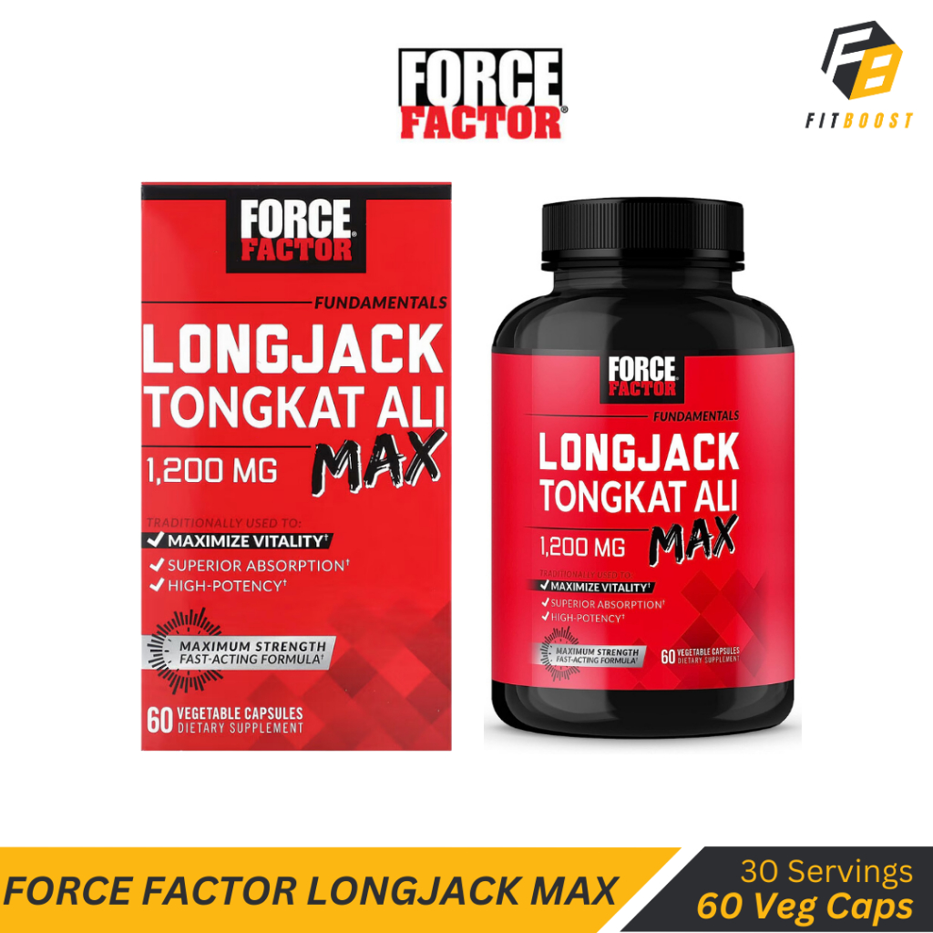 Force Factor, LongJack Tongkat Ali Max 1200 mg - (60 Veg Caps) | Shopee Malaysia