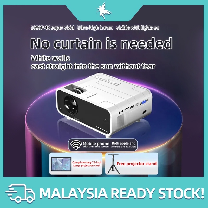 1080P 4K Smart Projector Mobile Projector HD Projector Bluetooth ...