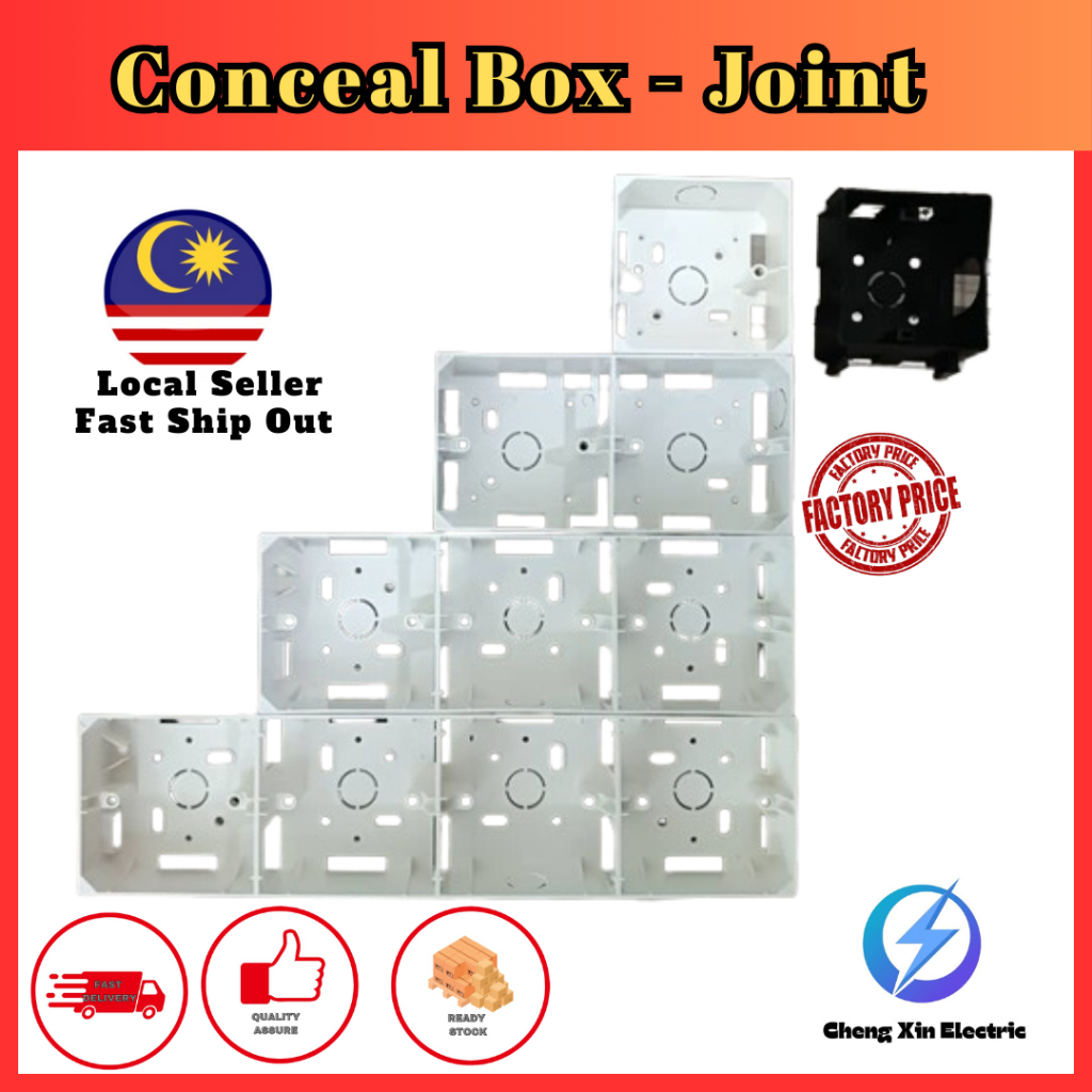 PVC BOX SURFACE TYPE NUT / ELECTRICAL BOX / WHITE BOX / Switch Socket ...