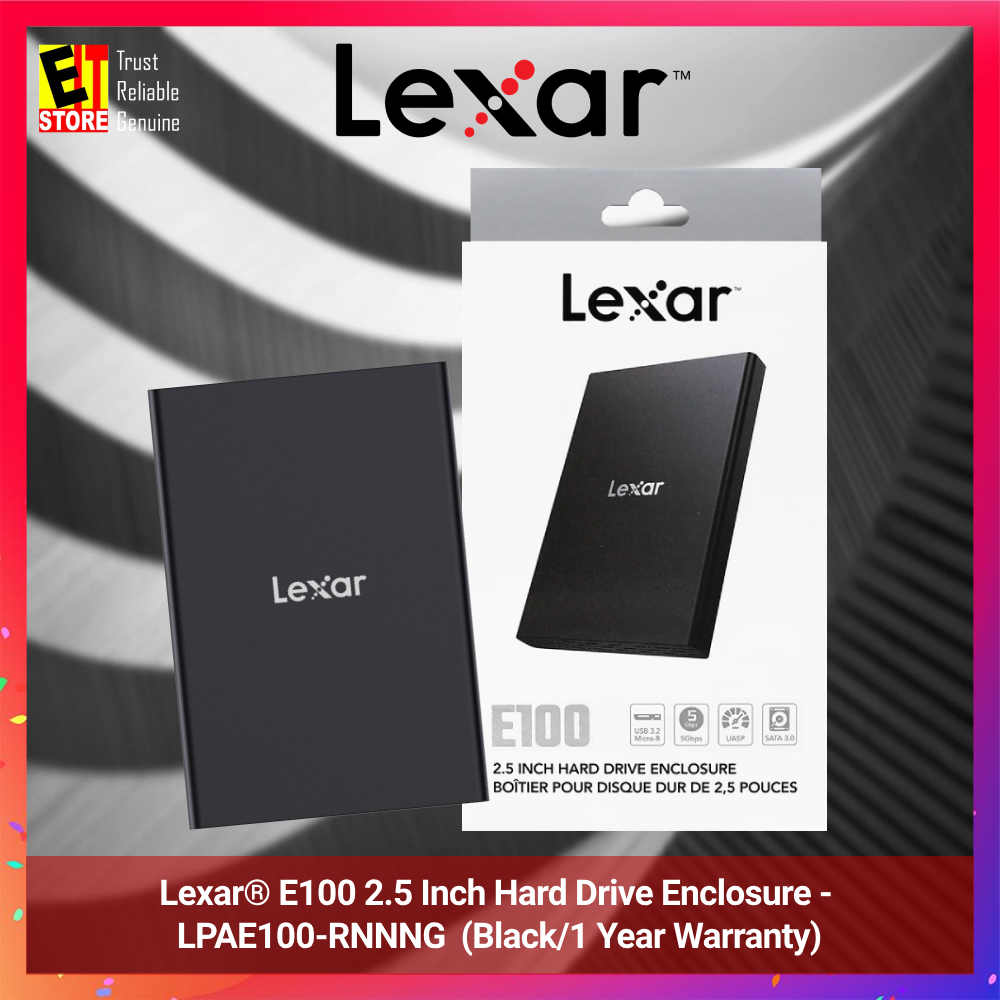 Lexar® E100 2.5 Inch Hard Drive Enclosure - LPAE100-RNBNG/LPAE100-RNNNG ...