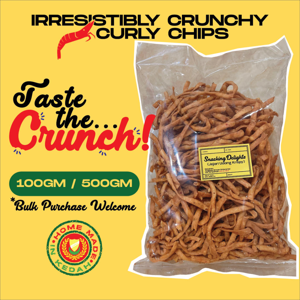 Jejari Udang Krispy-'Crunchy Shrimp Curly Chips' | 100% Homemade ...