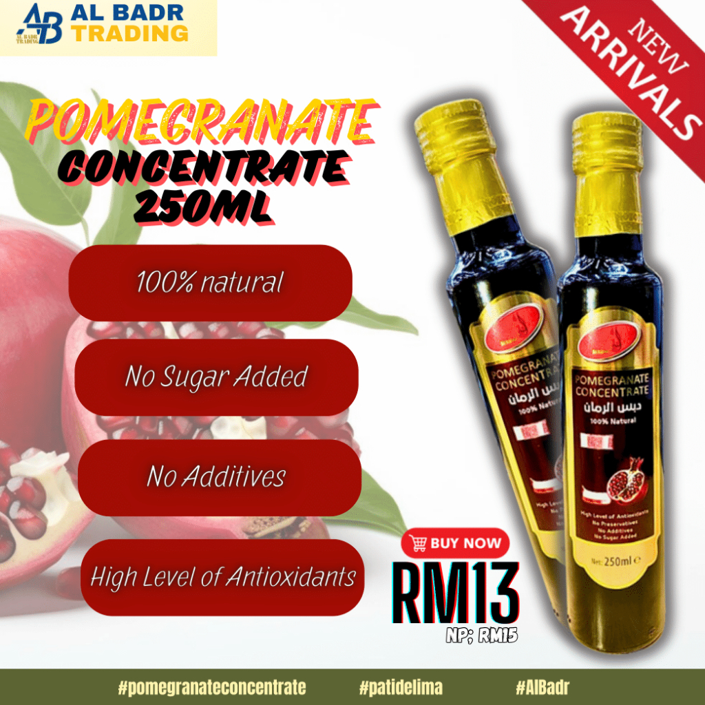 100% Natural Pati Delima - ALBADR POMEGRANTE CONCENTRATE 250ml | Shopee ...