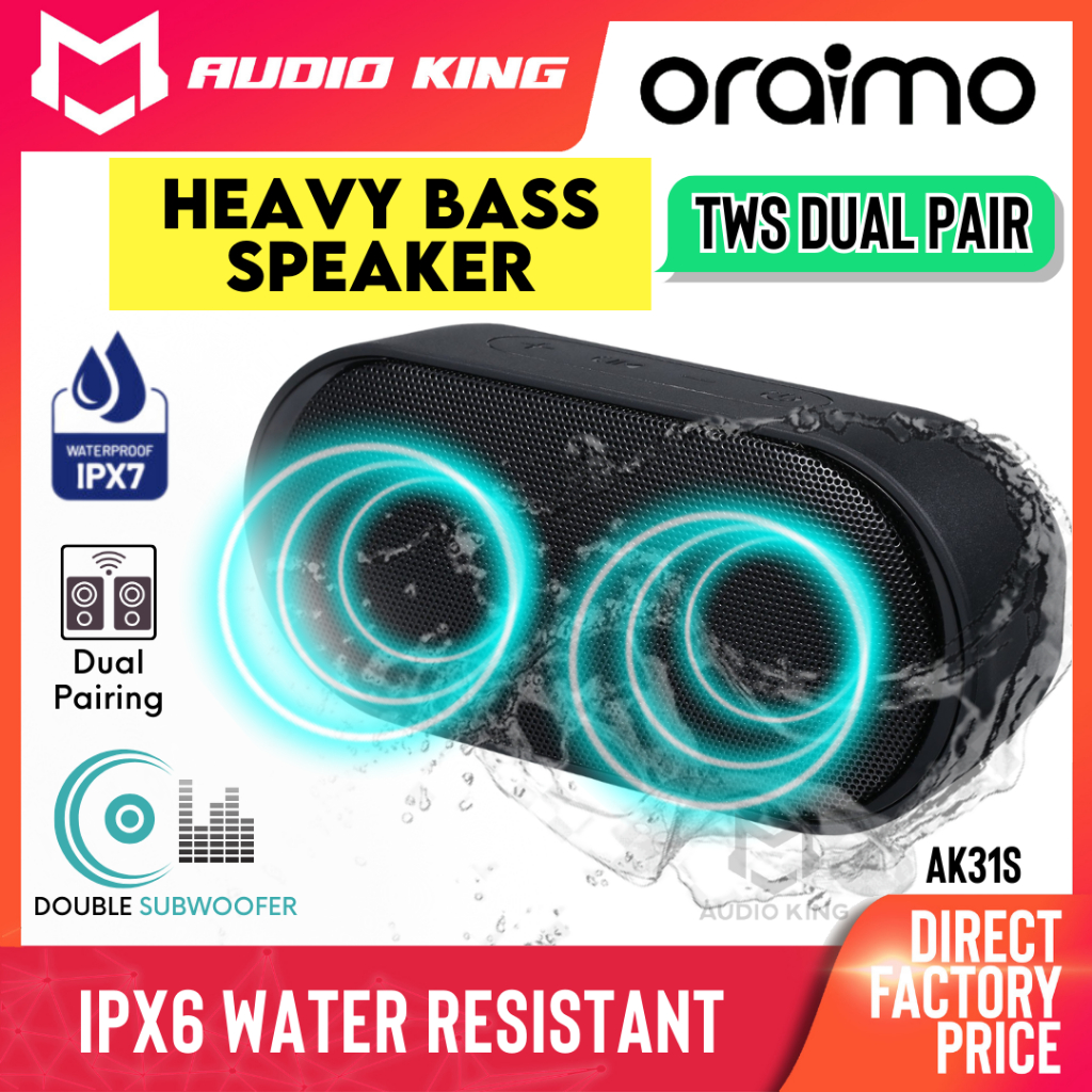 ORAIMO Original Bluetooth Full Bass HD Sound Speaker Waterproof IPX7 ...