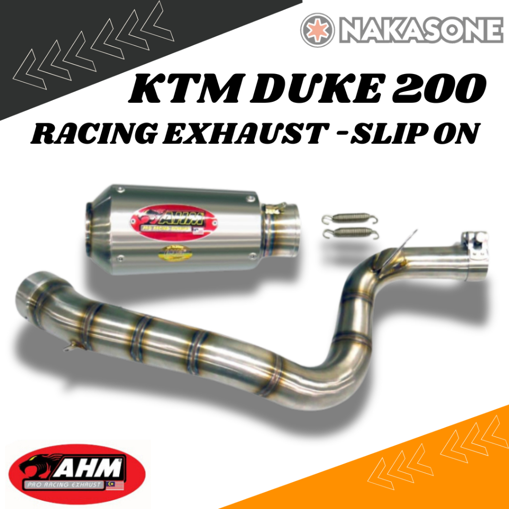 KAWASAKI KTM DUKE200 AHM RACING EXHAUST SLIP ON WITH SILENCER AHM ...