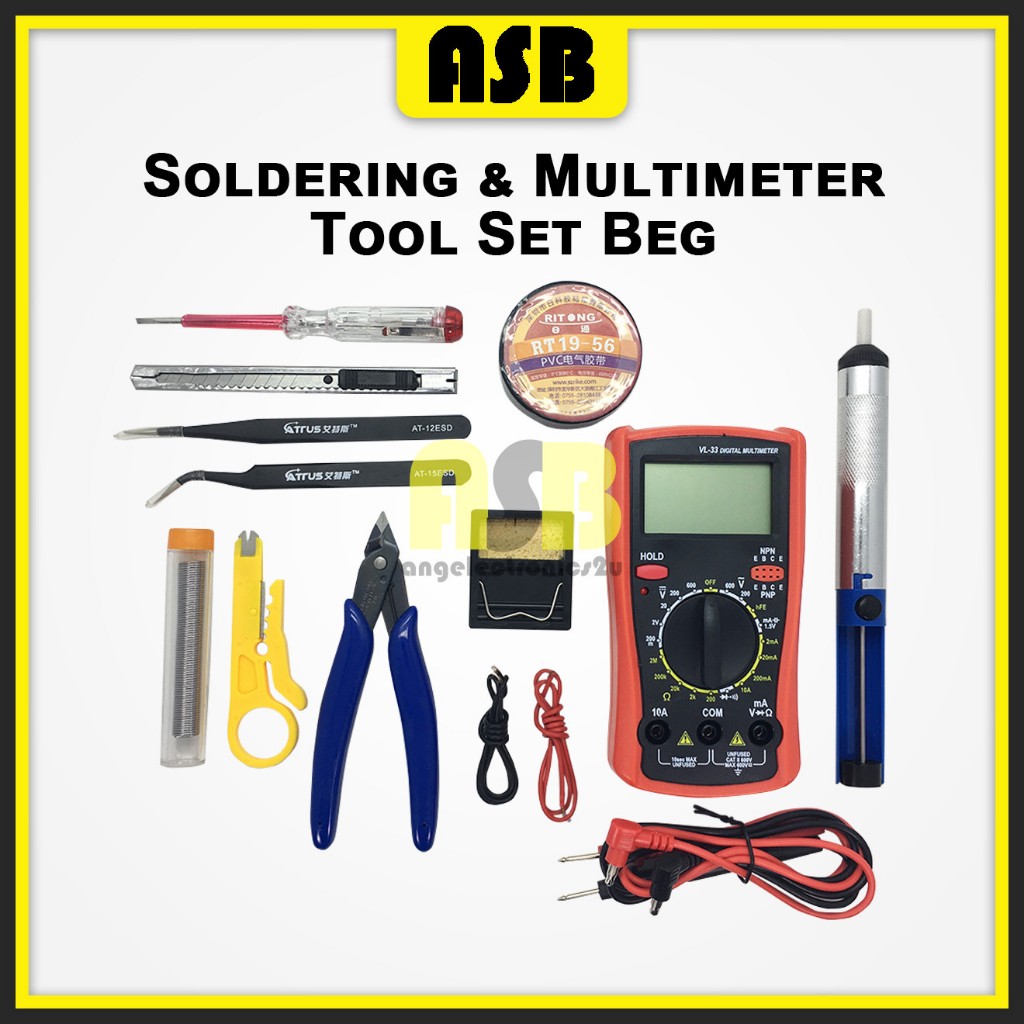 (1set) Soldering & Digital Multimeter Tool Set Beg | Shopee Malaysia