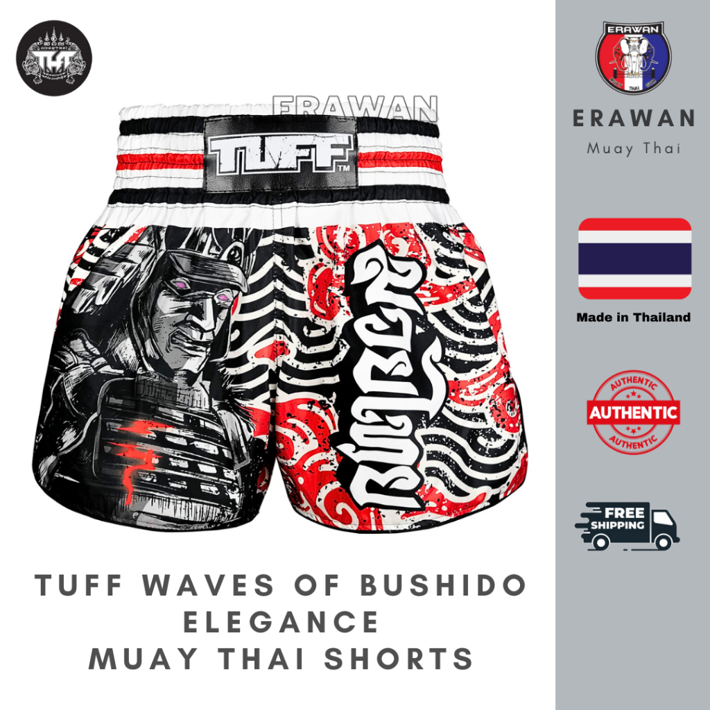 Muay Thai Shorts / Boxing Trunks Thailand TUFF (RMS102 Waves of Bushido ...
