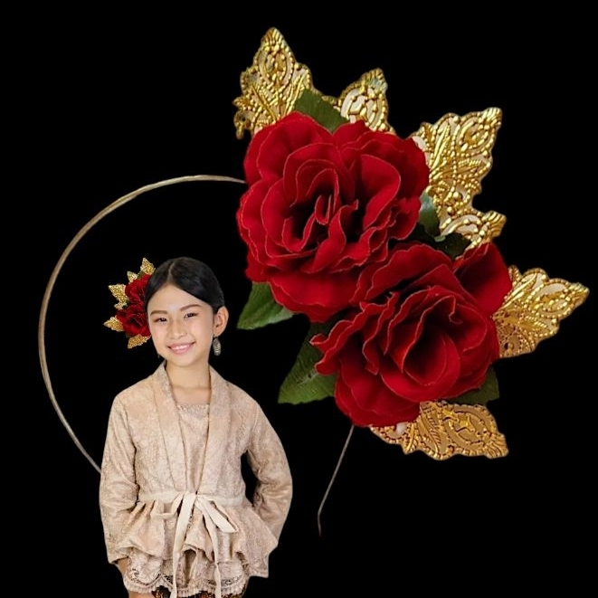 Cekak Sanggul Lintang bunga mawar baldu ros rose Merdeka tradisional ...