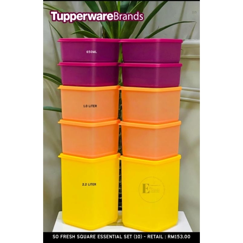 Tupperware so fresh square essential set | Shopee Malaysia