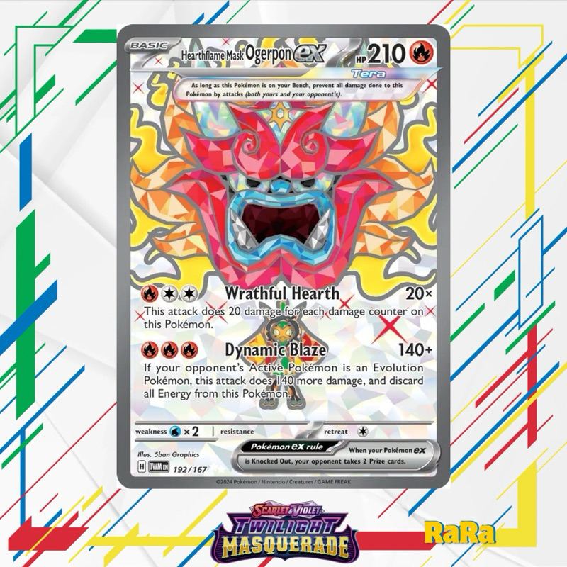 (Pokemon TCG) Hearthflame Mask Ogerpon ex - 192/167 - SV06: Twilight ...