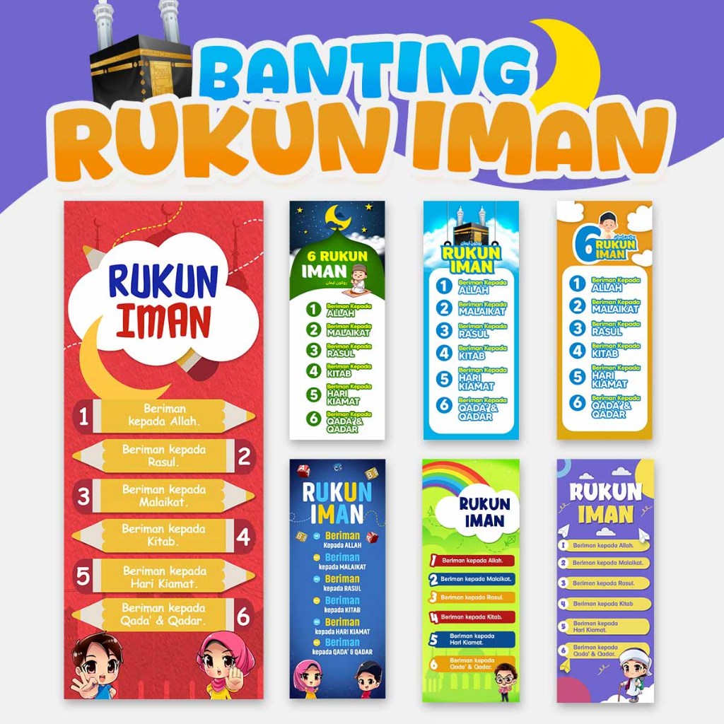Banting RUKUN IMAN & RUKUN ISLAM - Ready Design Menarik | Shopee Malaysia