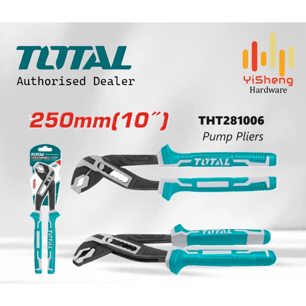 TOTAL THT281006 250mm (10") Pump Plier Chromium-vanadium steel | Shopee ...