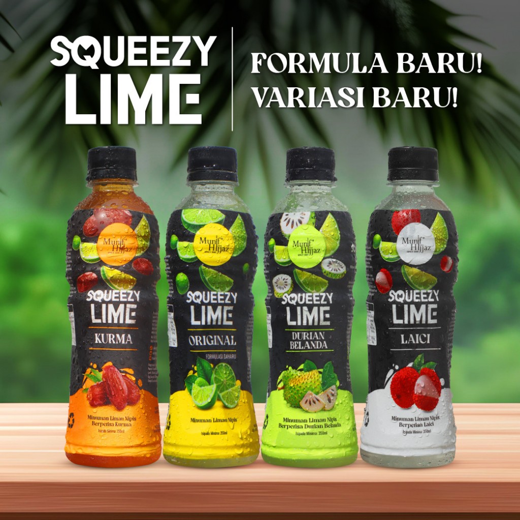 SET 12 BOTOL MUNIF HIJJAZ Minuman Limau Nipis berperisa buah-buahan ...