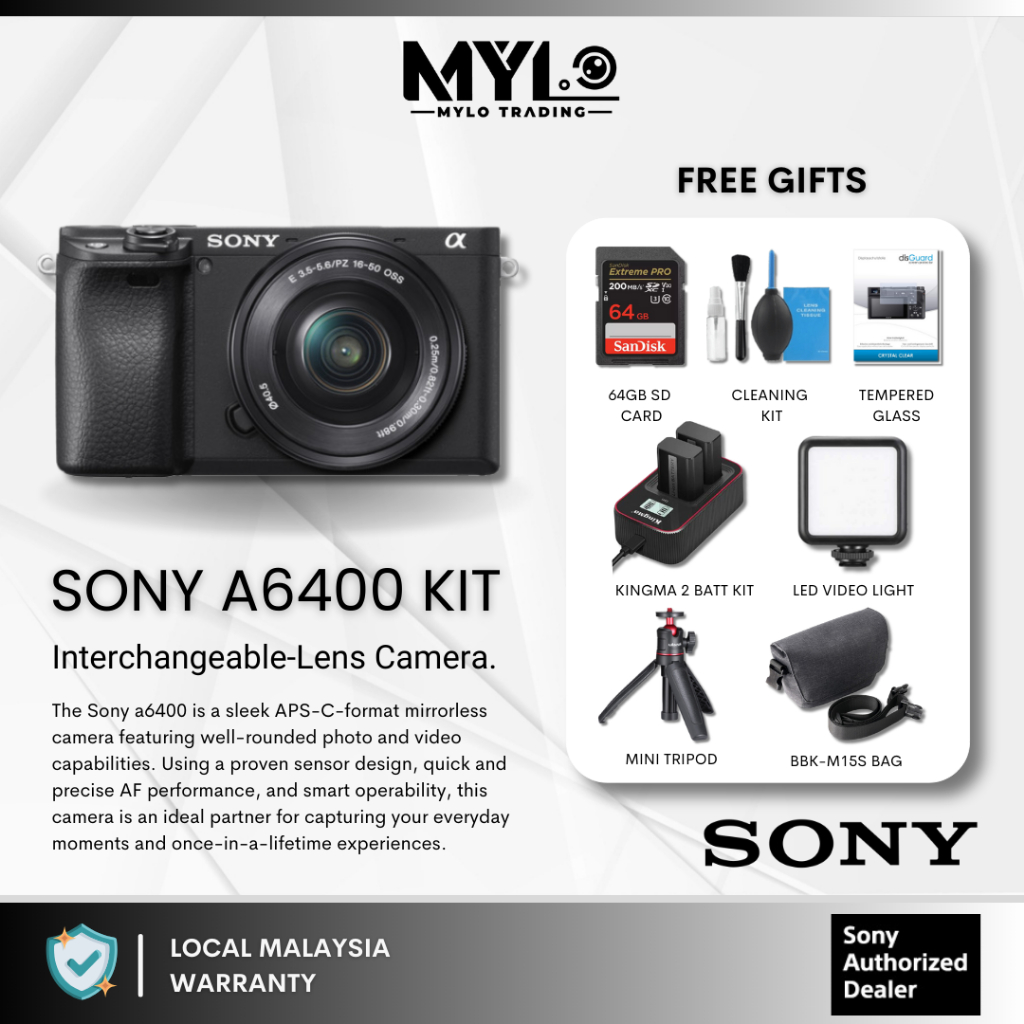 Sony A6400 Mirrorless Digital Camera with Lens 16-50mm & Body I Sony Malaysia Warranty | Shopee ...
