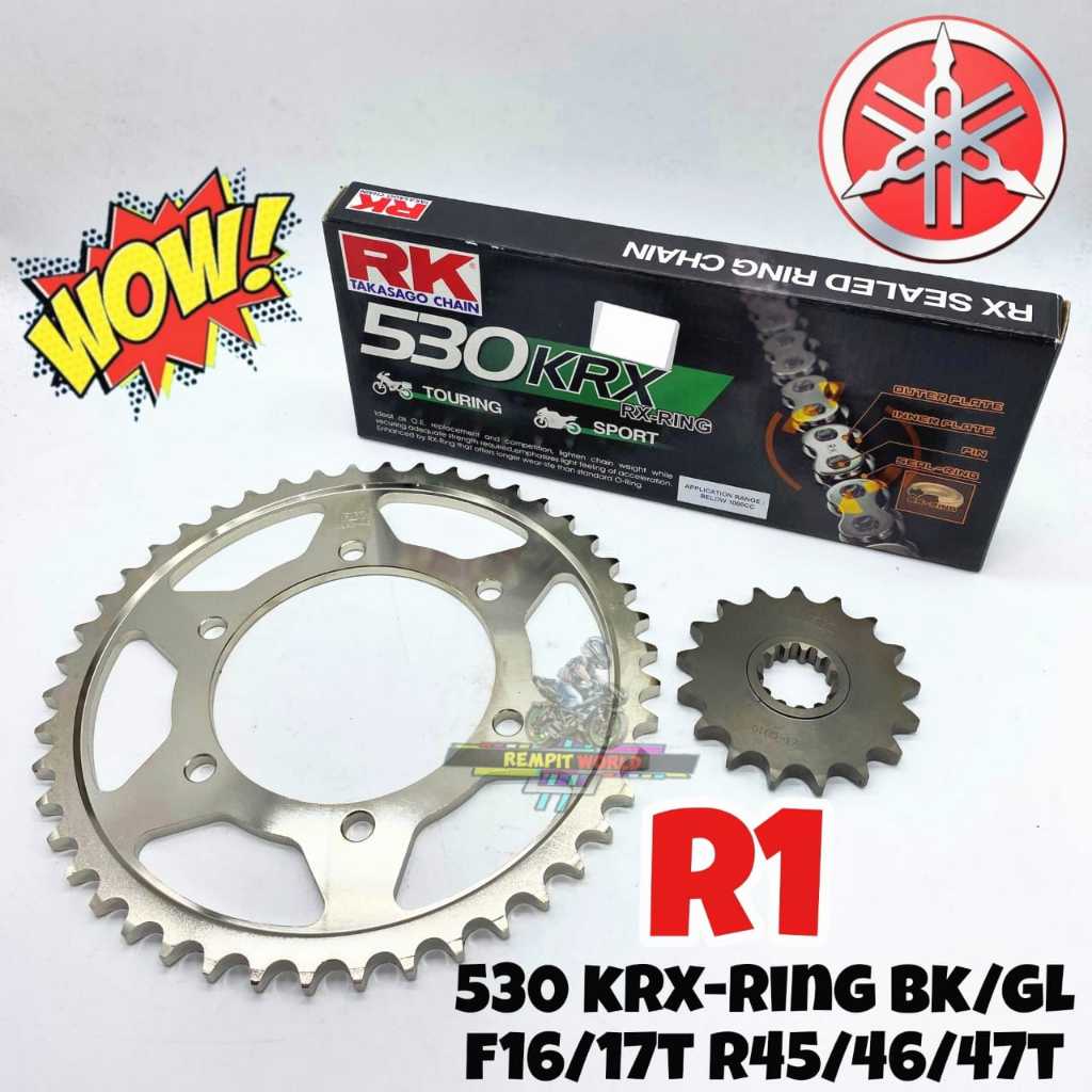 SPROCKET SET RKYAMAHA YZF R1 2004 - 2014 530 SPOKET MOTOR R1 KRX-Ring ...
