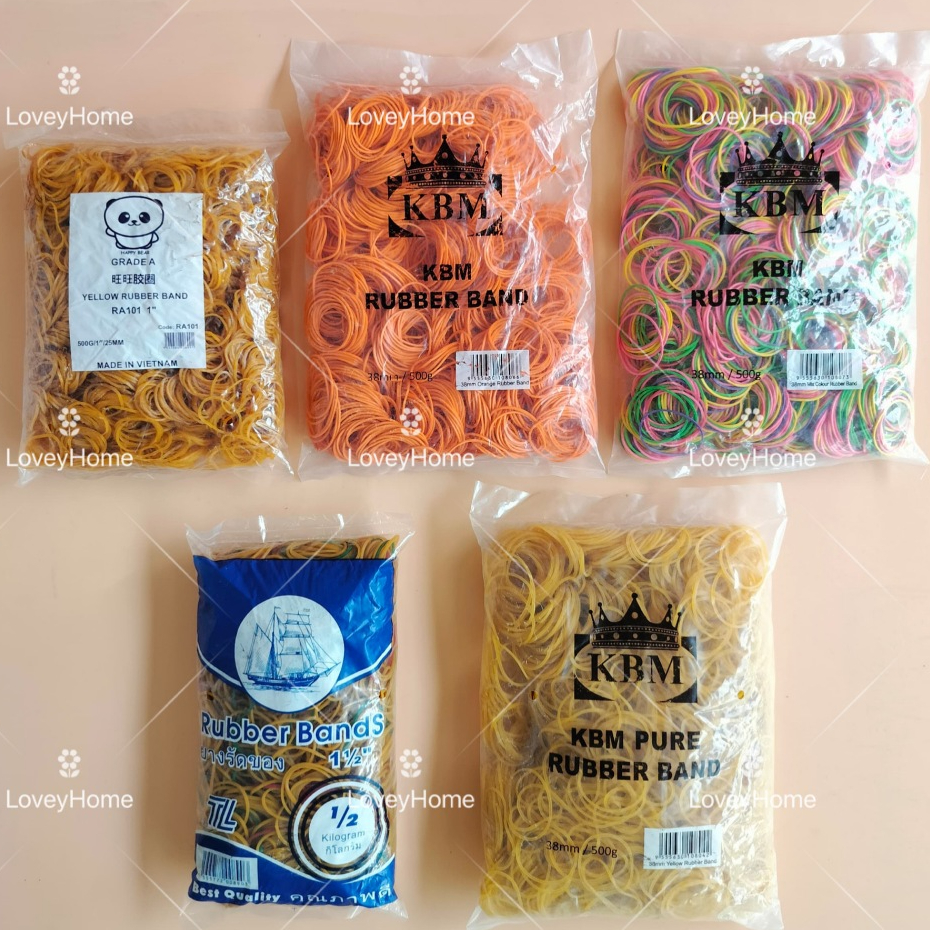 Rubber Band 1/1.5'' Grade A Rubberband Color Yellow Orange High ...