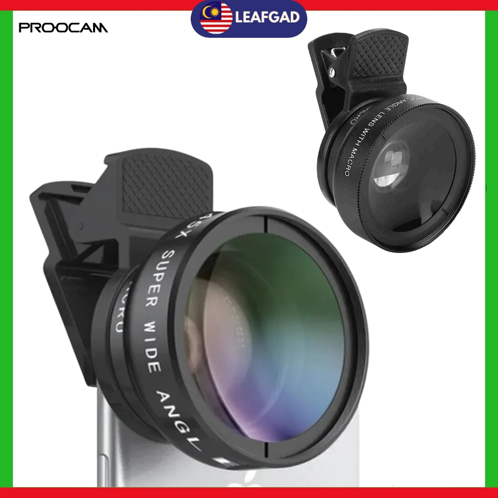 [READY STOCK] PROOCAM 2 IN 1 PHONE LENS Super Wide Angle Smartphone 0.45X + Macro 12.5X HD ...