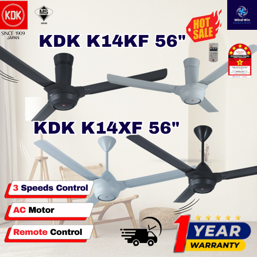 KDK CEILING FAN 3 BLADE REMOTE CONTROL K14KF//K14XF -140com/56 ...