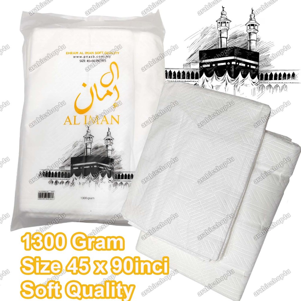 Kain Ihram Premium Starter Kit Haji Umrah 9 IN 1 Kain Ihram Al Iman ...