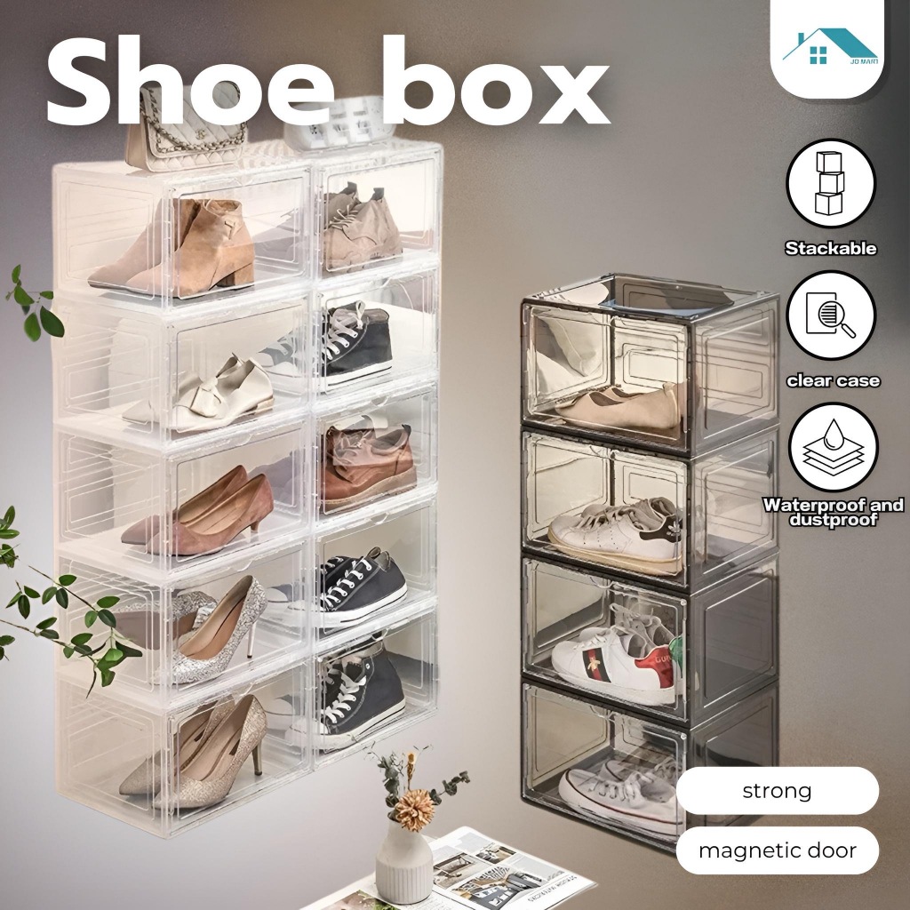 COD ShoeBox Transparent Shoe Box Shoe Rack Plastic Shoes Storage Korea ...