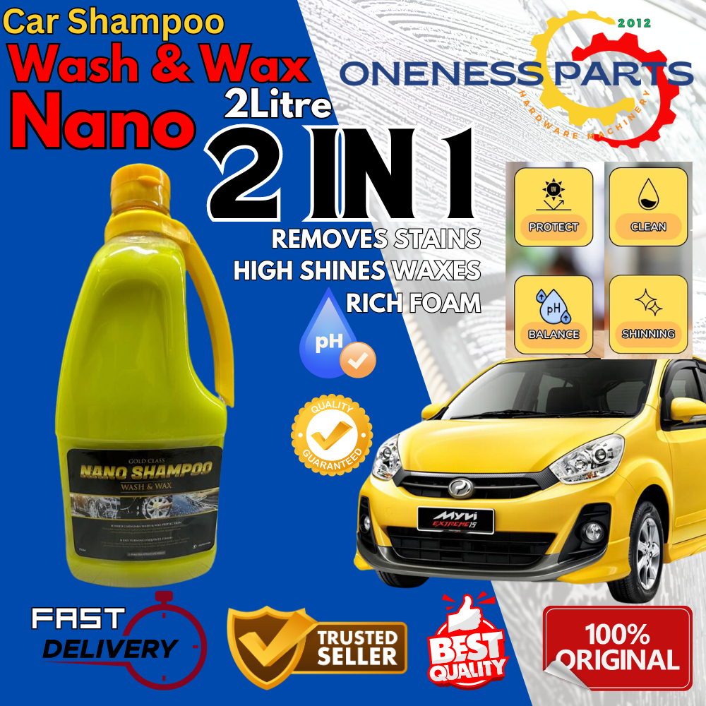 CAR NANO SHAMPOO WASH & WAX - 2LITER ( 2IN1 ) | Shopee Malaysia