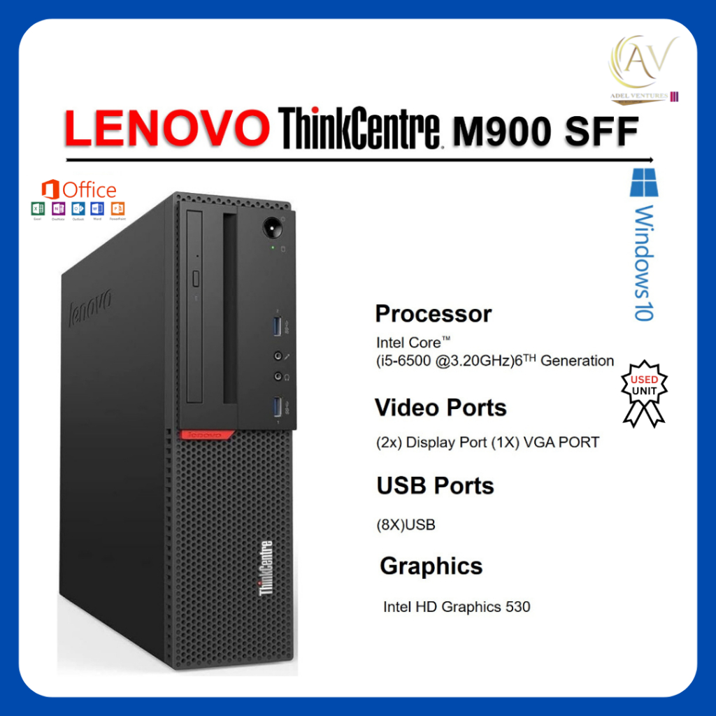 Lenovo ThinkCentre M900 SFF Desktop Computer, Intel Core i5 6500 (6TH ...