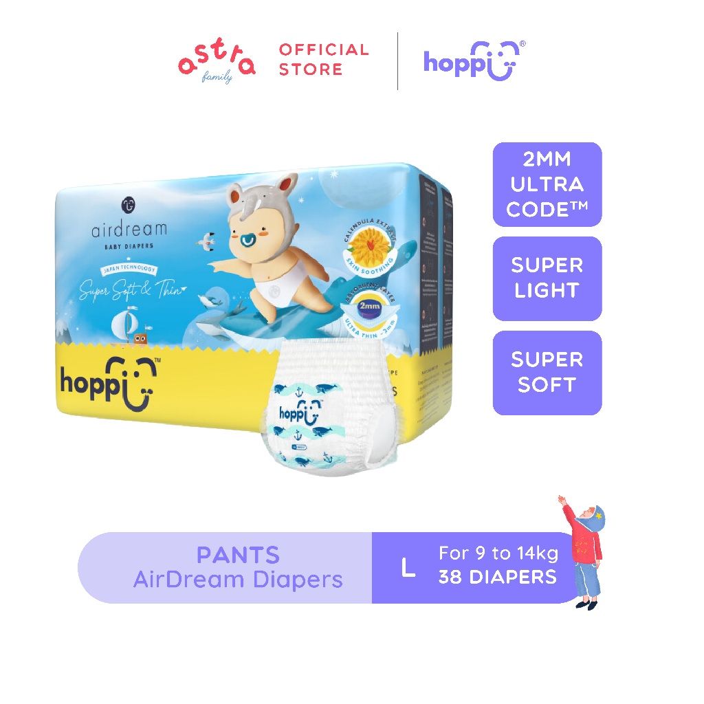 Hoppi Pants Diapers - L (38 Pcs) | Shopee Malaysia