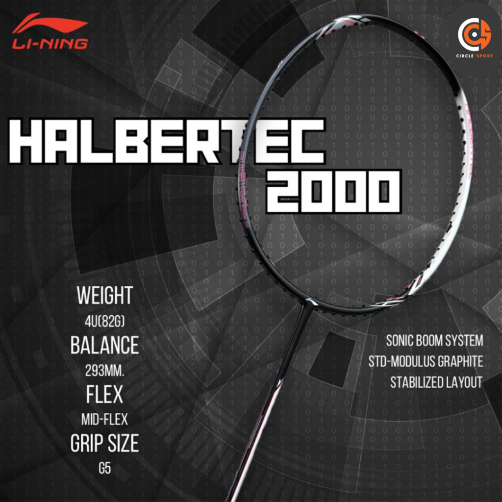 Li-Ning Halbertec 2000 (4U/G5) Badminton Racket Original 100% | Shopee ...