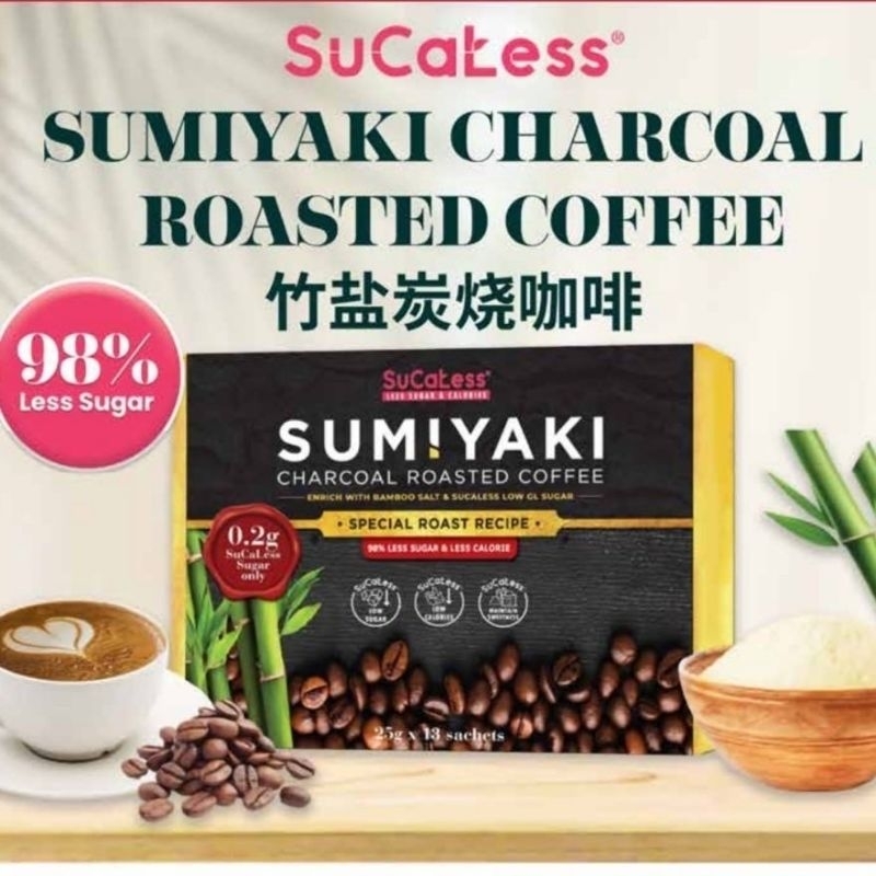 SUMIYAKI CHARCOAL ROASTED COFFEE 25g x 13SACHET 韩国竹盐炭烧咖啡 (SuCaLess) | Shopee Malaysia
