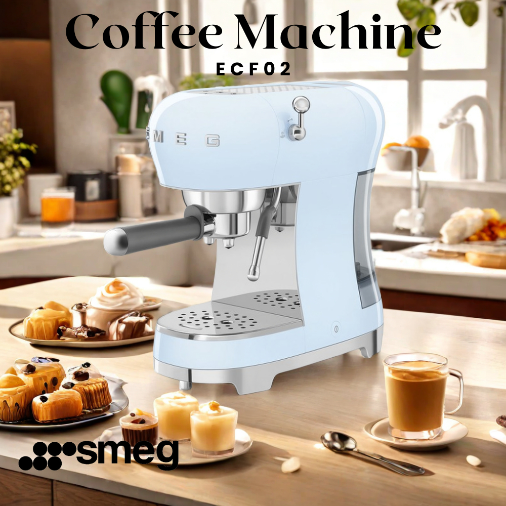 SMEG ECF02 Espresso Coffee Machine with Steam Wand - Professional Home ...