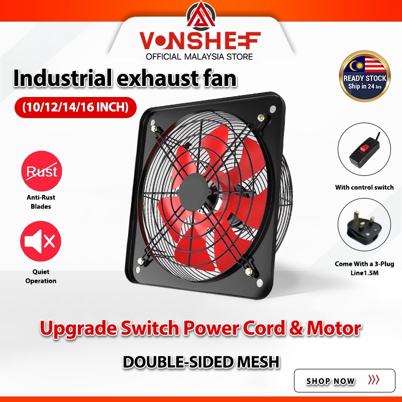 10-16 inch Industrial exhaust fan ventilation fan kipas ekzos Fan Wall ...