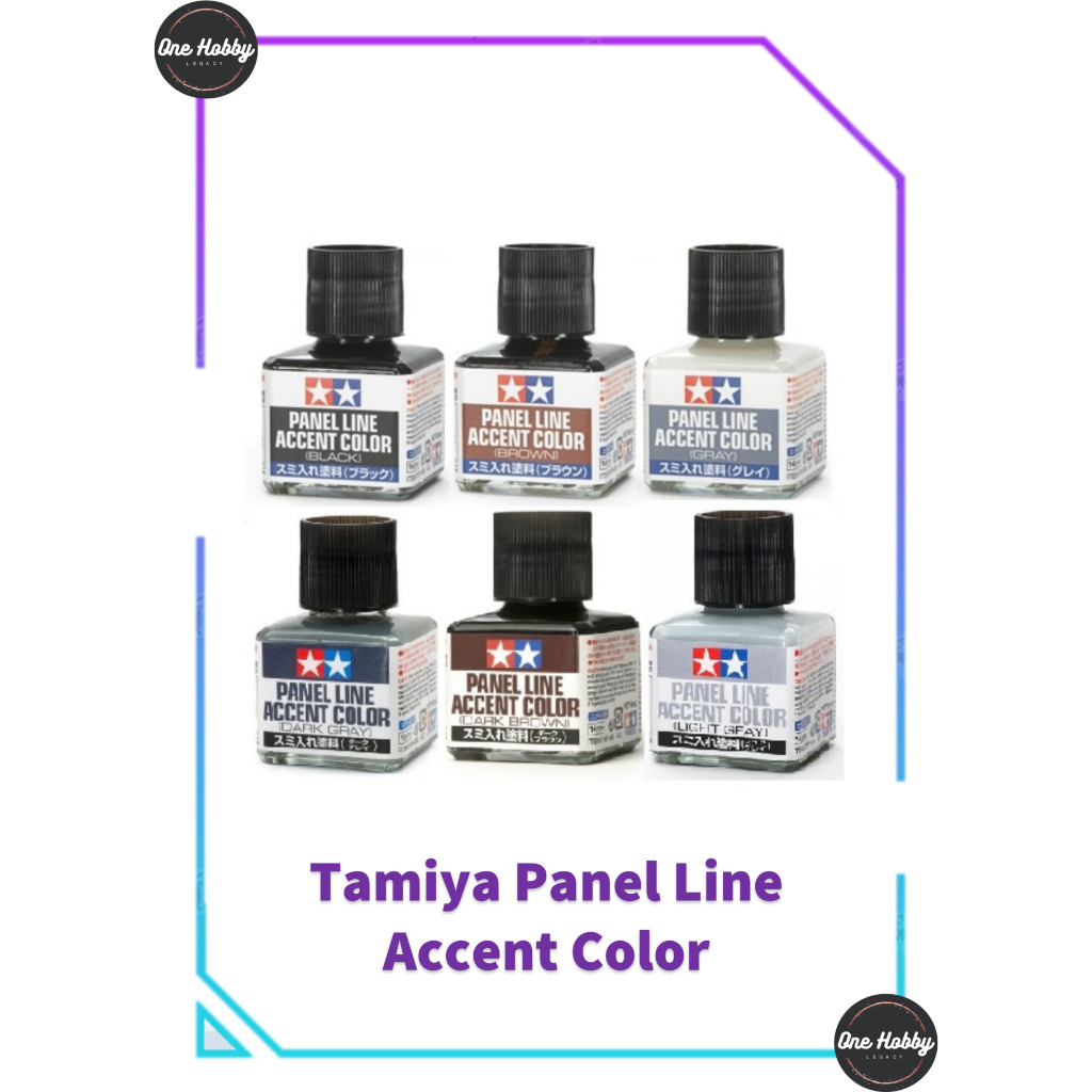 Tamiya Panel Line Accent Color 40ml Black Gray Brown Panel Lining for Gundam / Plastic Model Kit ...