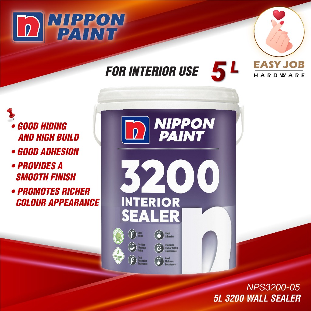 🔥 5L Nippon Paint 3200 Interior Wall Sealer Paint Nippon Wall Sealer ...