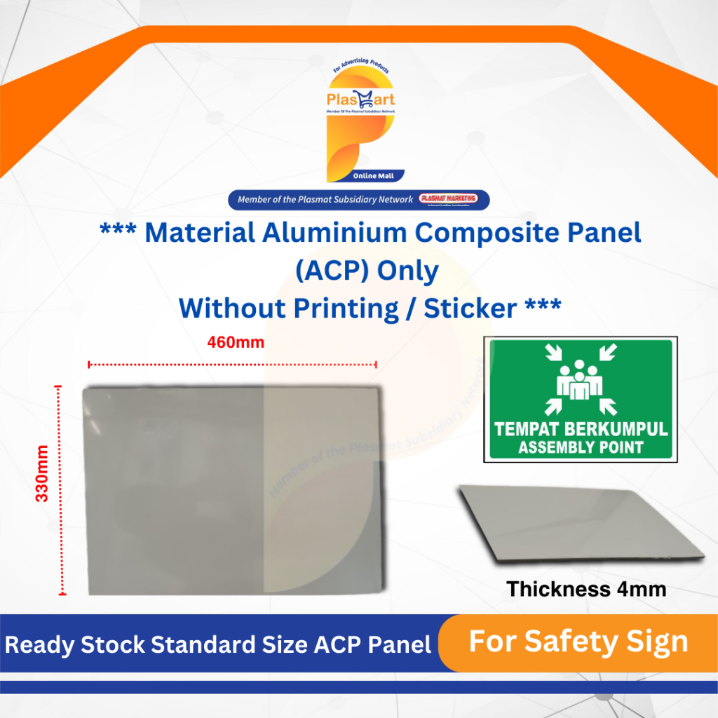 Ready Stock Standard Size ACP Panel For Safety Sign - RECTANGLE Shape ...